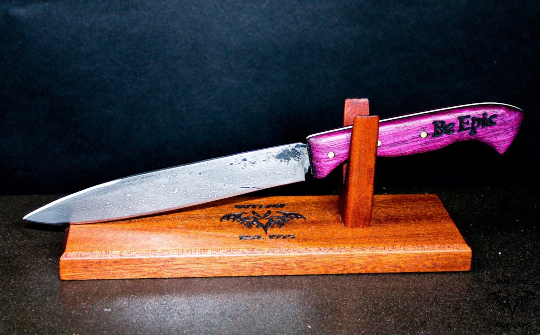 Vixen - Damascus Cable Series Chefs Blade Knife - Hand Forged, Hand ...