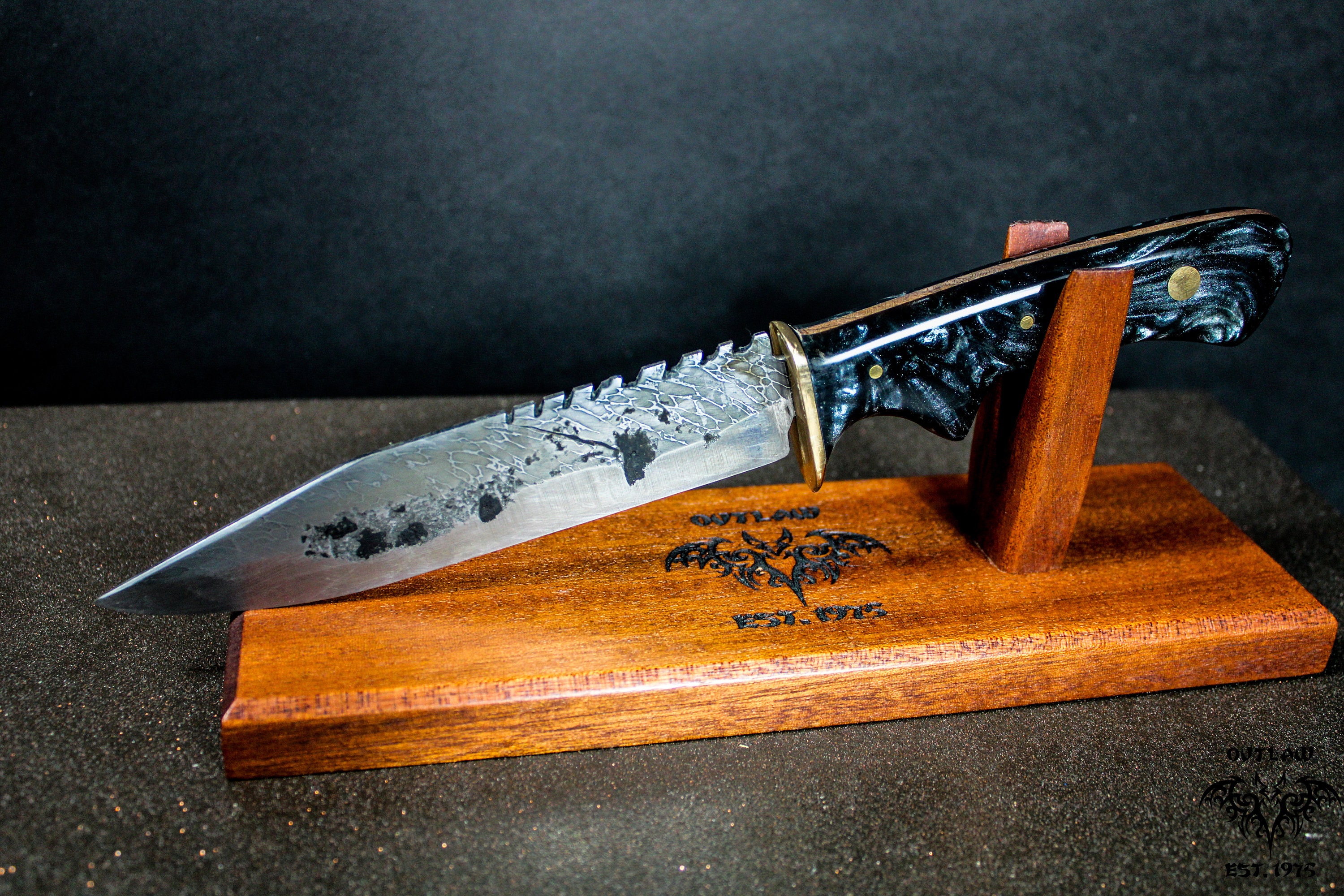 Stabby - Cable Damascus Drop Point Hunter. Damascus Knife Blade, Hand ...