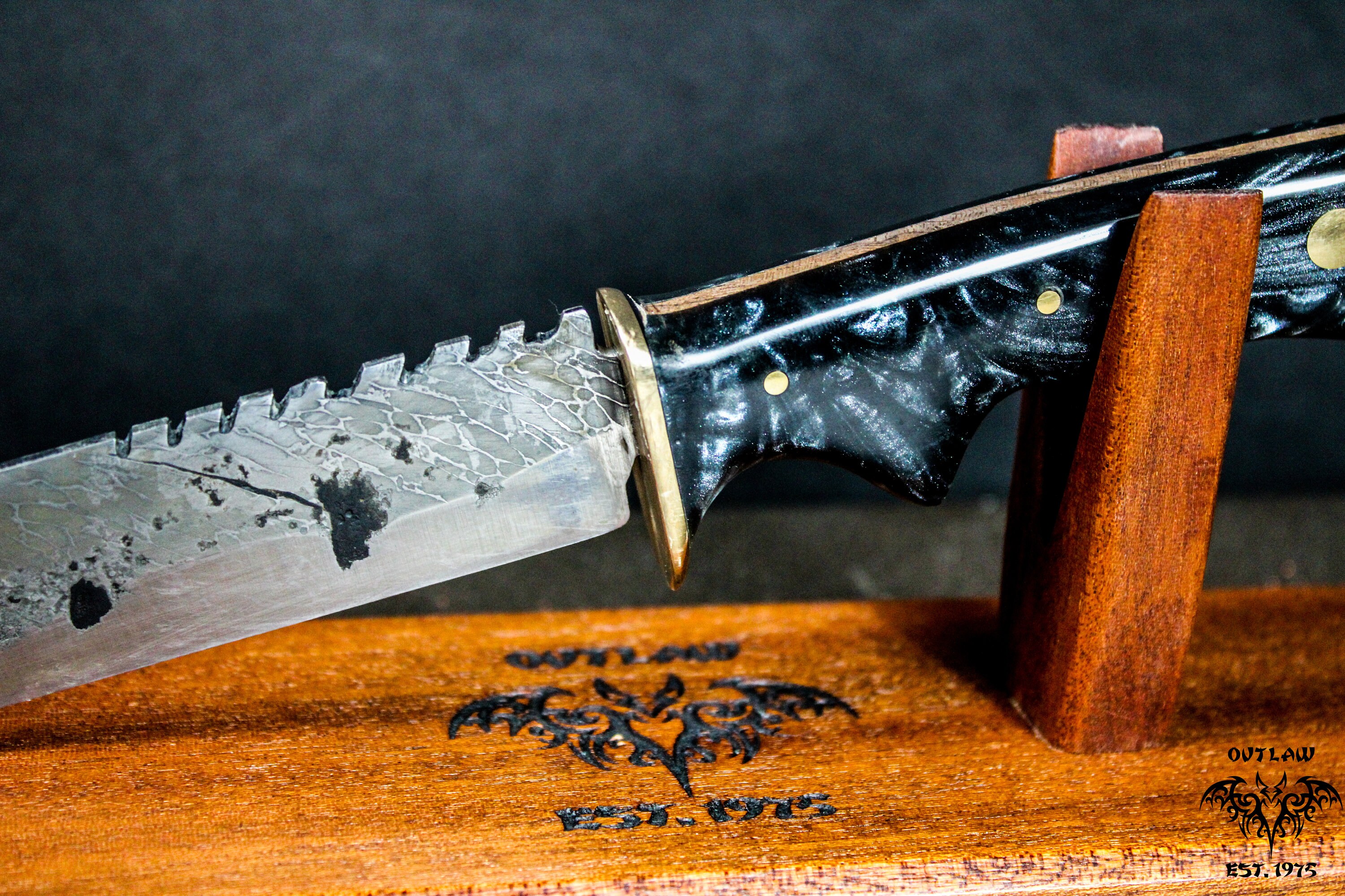 Stabby - Cable Damascus Drop Point Hunter. Damascus Knife Blade, Hand ...