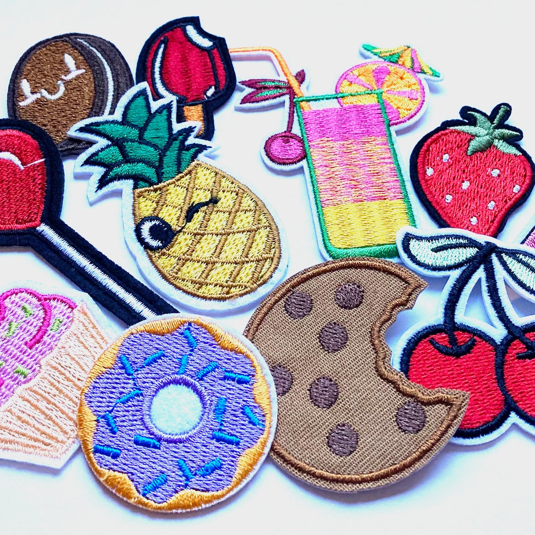 Food Patches, Cookies, Buns, Doughnuts, Fruit, Drinks,embroidered Sew ...