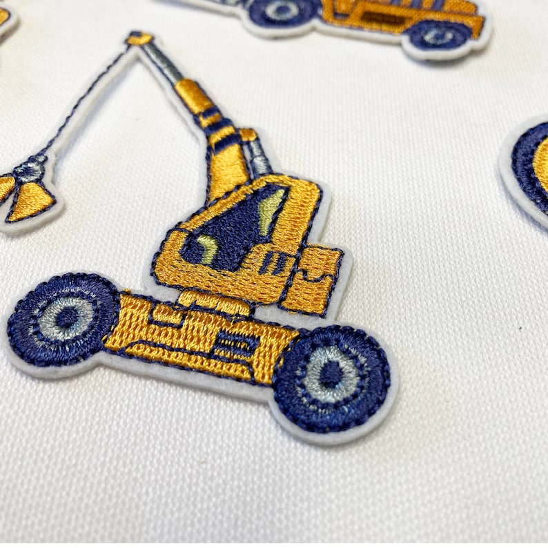 Construction Iron On/sew on Embroidered Patches Kids Digger - Etsy