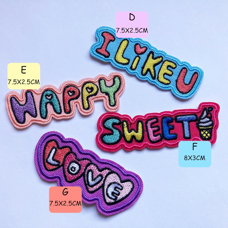 Cute Positive Patches - Happiness, Love, Friendship, Friends, Sew on ...