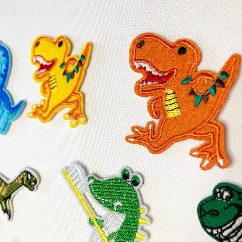 Dinosaur Iron On/sew on Embroidered Patches, Kids, Animal, Monster ...