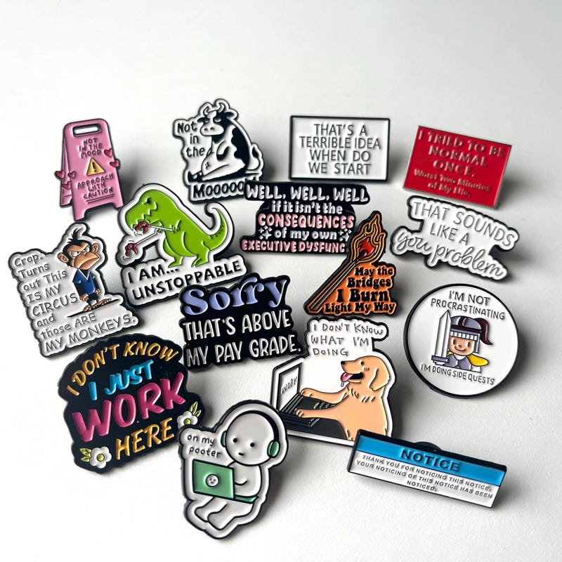 Witty Funny Pin Badges - Etsy UK
