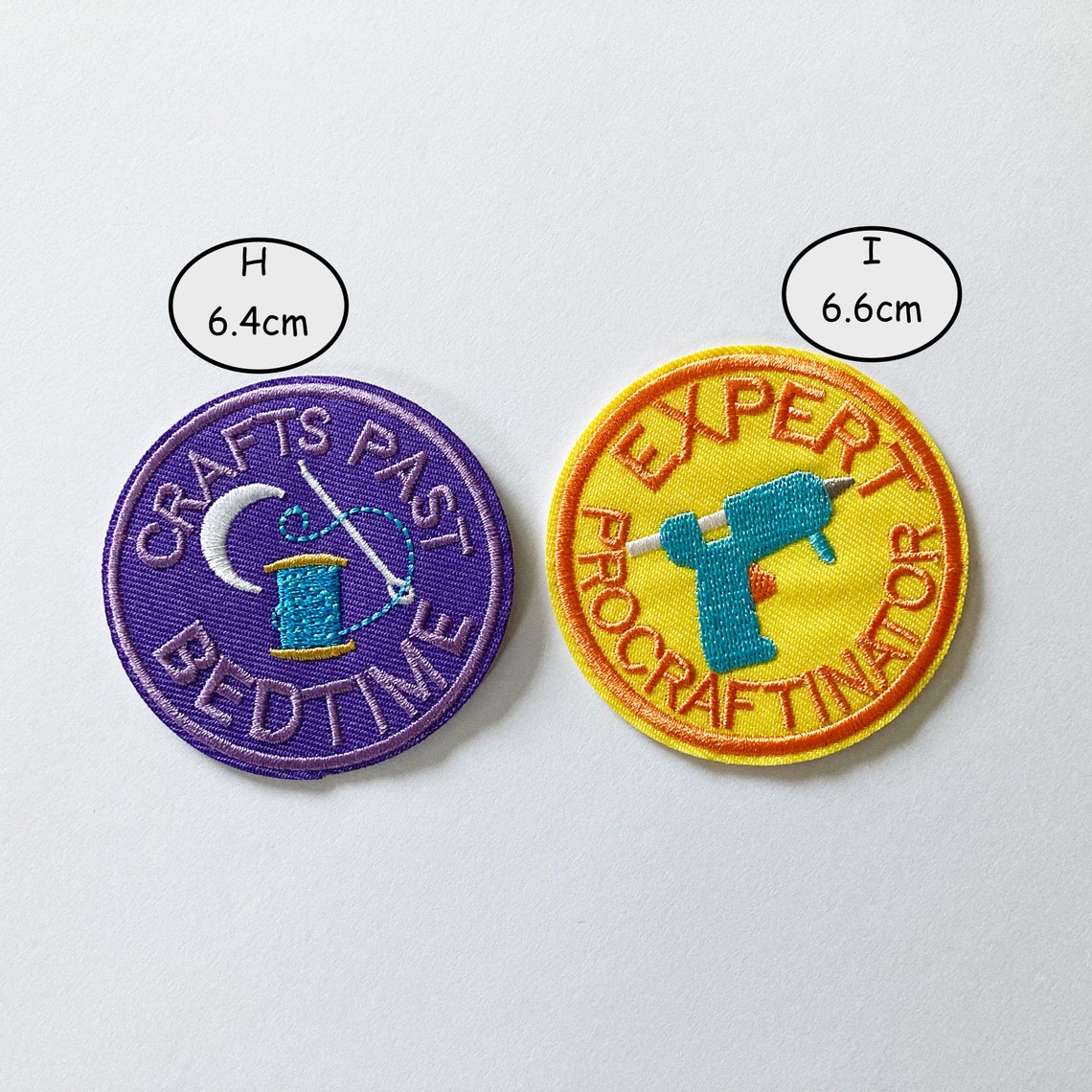 Round Popular Patches 6 DIFFERENT DESIGNS Embroidered Sew on / - Etsy UK