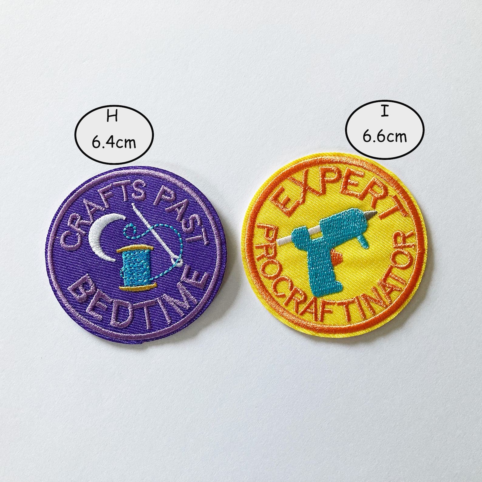 Round Popular Patches 6 DIFFERENT DESIGNS Embroidered Sew on / - Etsy UK