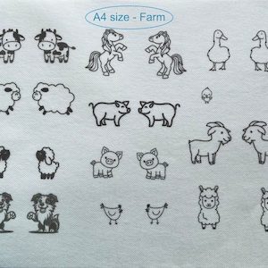 Animal Stick & Stitch Embroidery Patterns: A4 Water Soluble Stabilizer ...