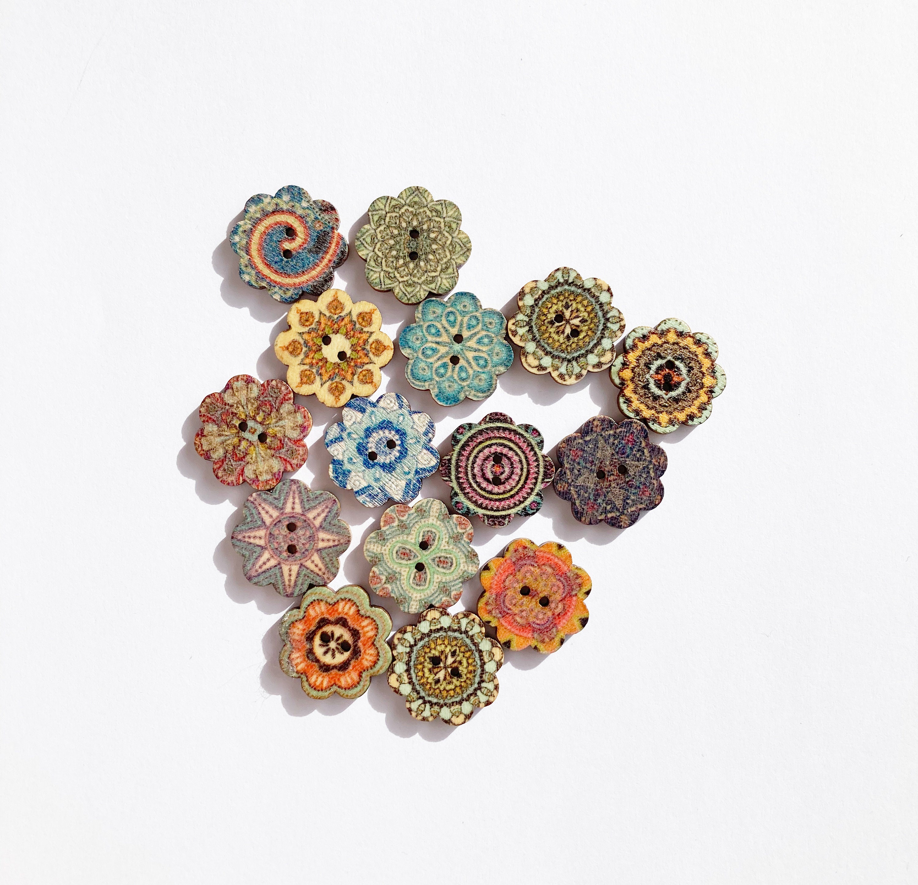 Natural Wooden Buttons Pack of 10 20mm or 25mm Random Mix - Etsy UK