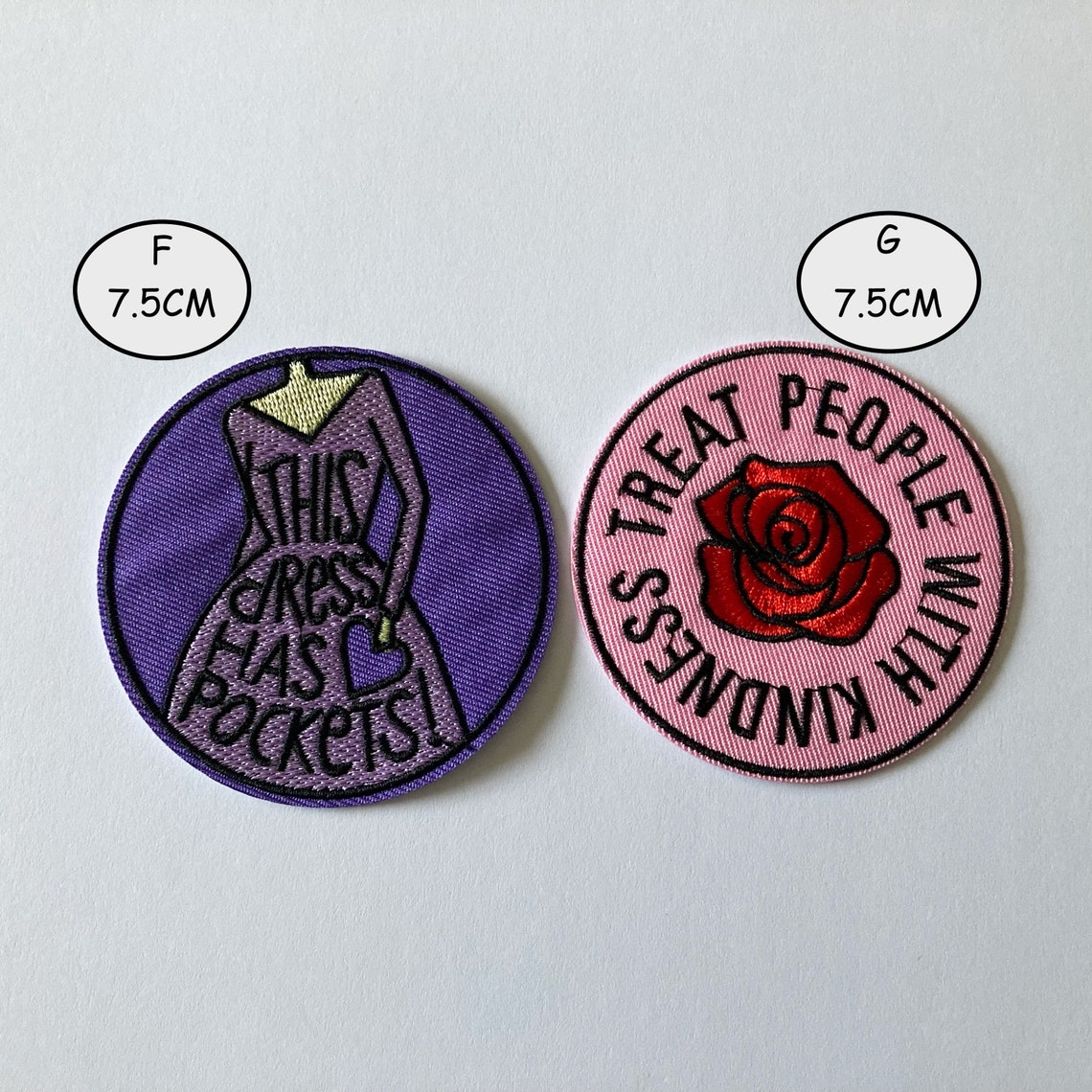 Round Popular Patches 6 DIFFERENT DESIGNS Embroidered Sew on / - Etsy UK