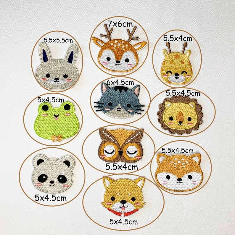 Embroidered Animals Iron On/sew on Patches, Kids, Deer, Bear, Nursery ...