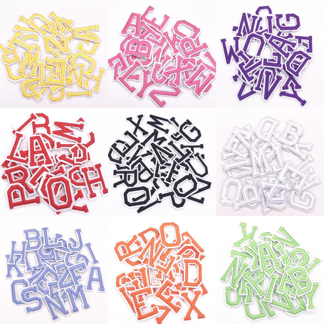 Alphabet Letters, Colours Letter Patch Patches Clothes, Iron on or Sew ...