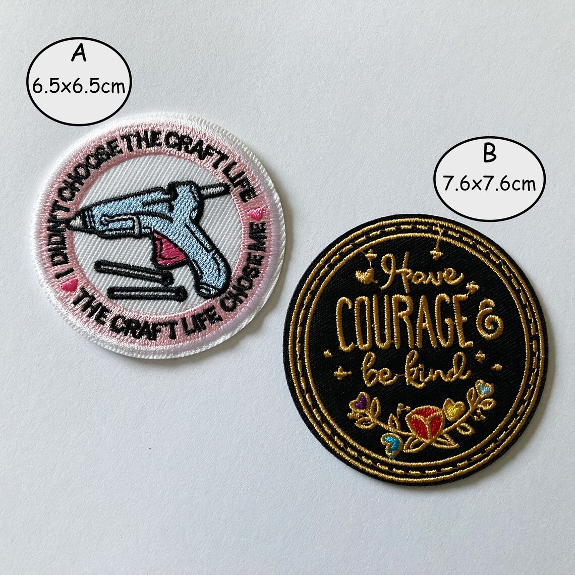 Round Popular Patches 6 DIFFERENT DESIGNS Embroidered Sew on / - Etsy UK