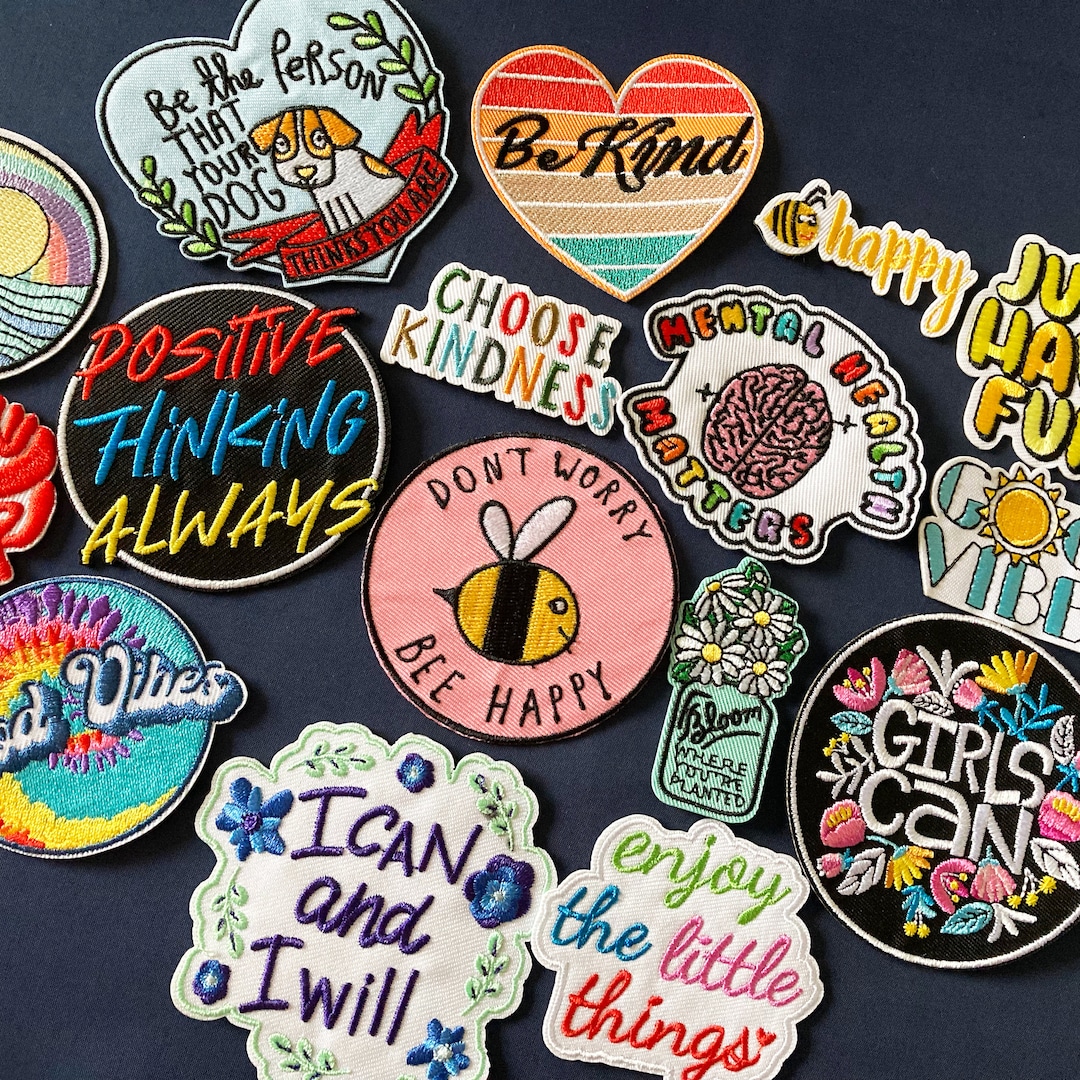 Cute Funny Patches, Positivity, Retro, Embroidered Sew on / Iron on ...