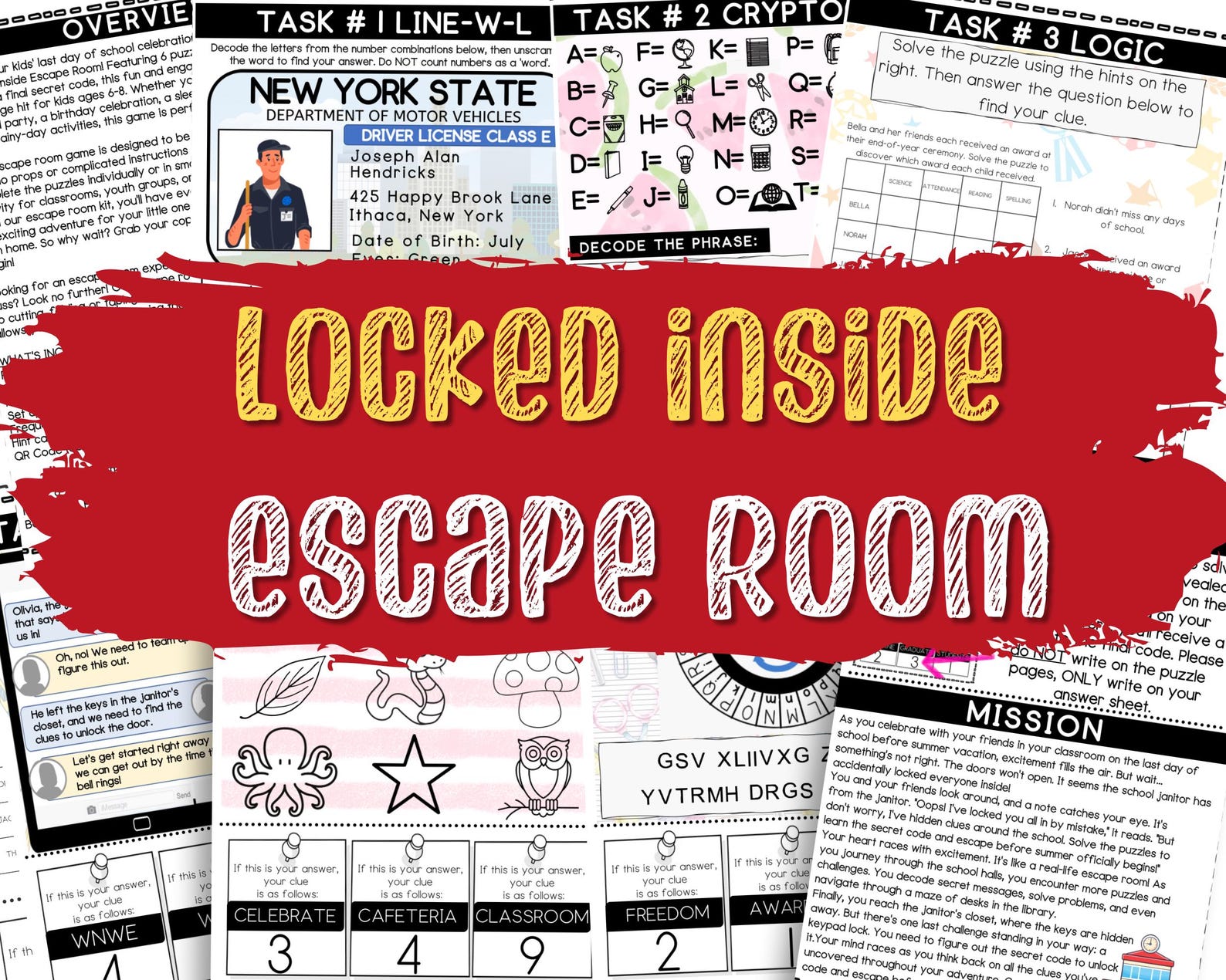 Last Day of School Escape Room, Printable Escape Room Kit, Instant ...