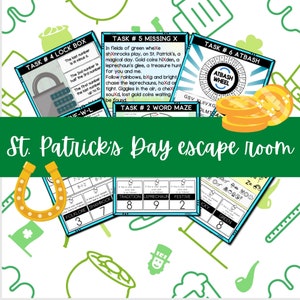 St. Patrick's Day Escape Room, Kids St. Patrick's Day Game, Escape Room ...