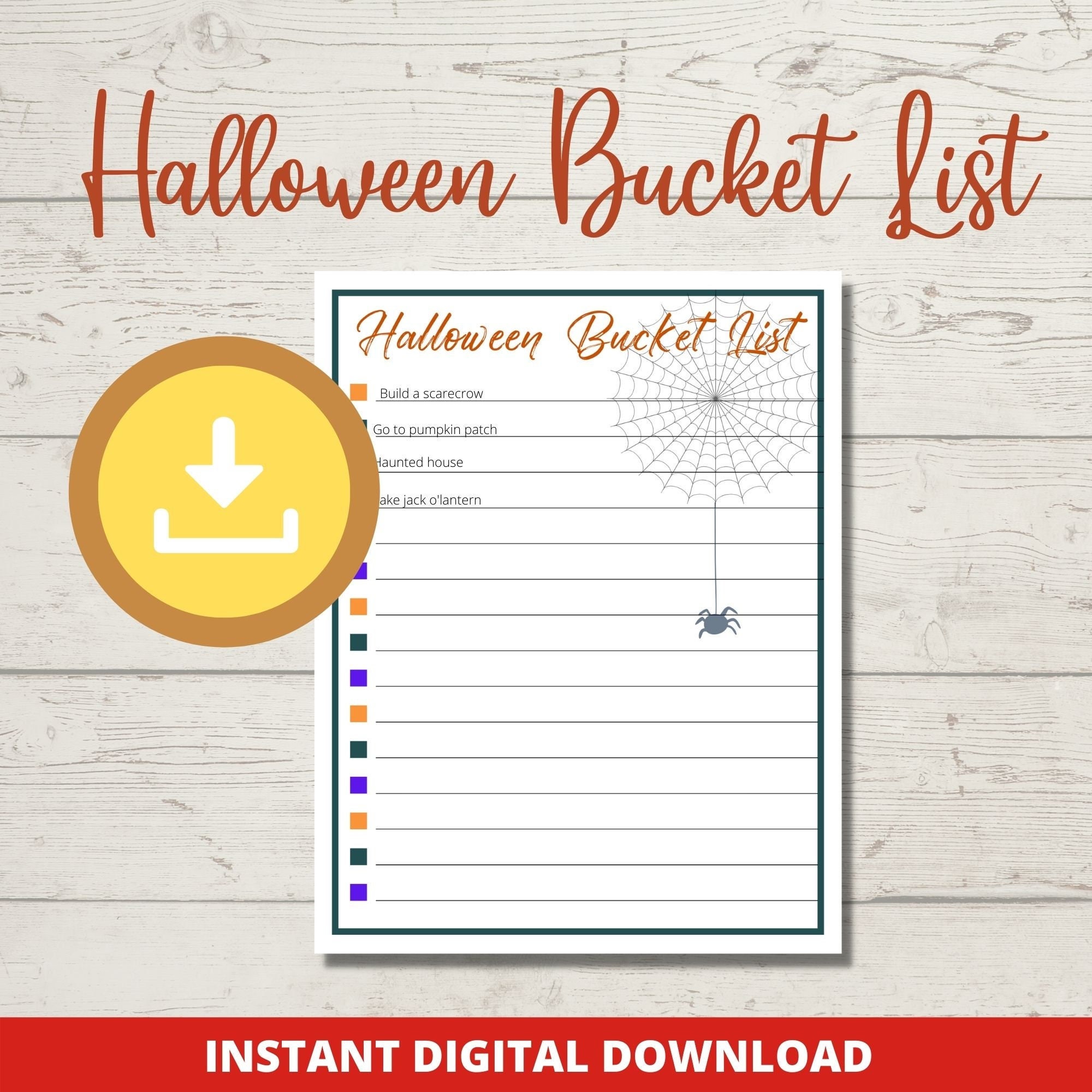 Printable Blank Halloween Bucket List/halloween Fun Activities - Etsy