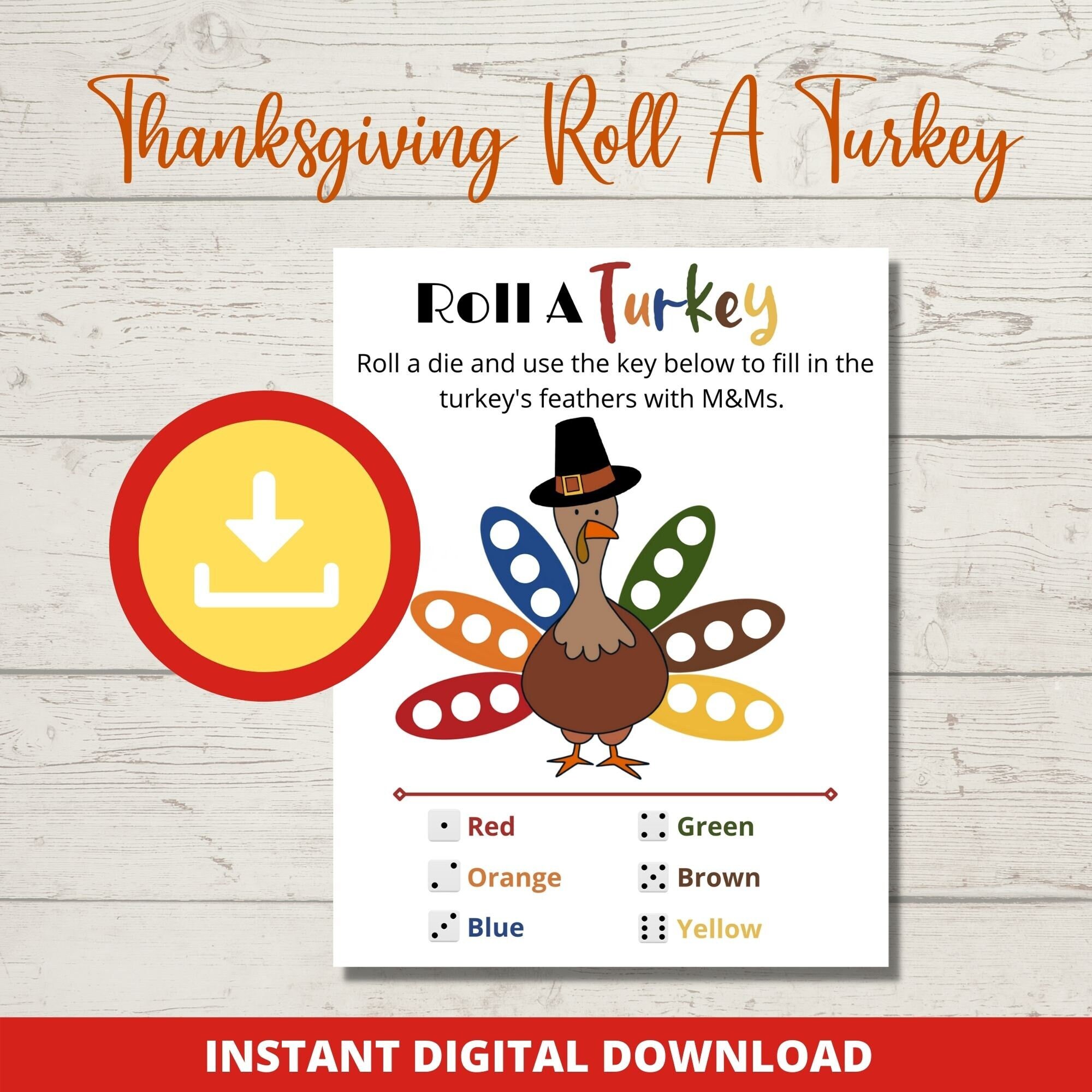 Thanksgiving Roll A Turkey, Thanksgiving Games for Kids, Thanksgiving ...