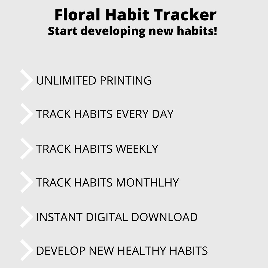 Printable Floral Habit Tracker - Etsy