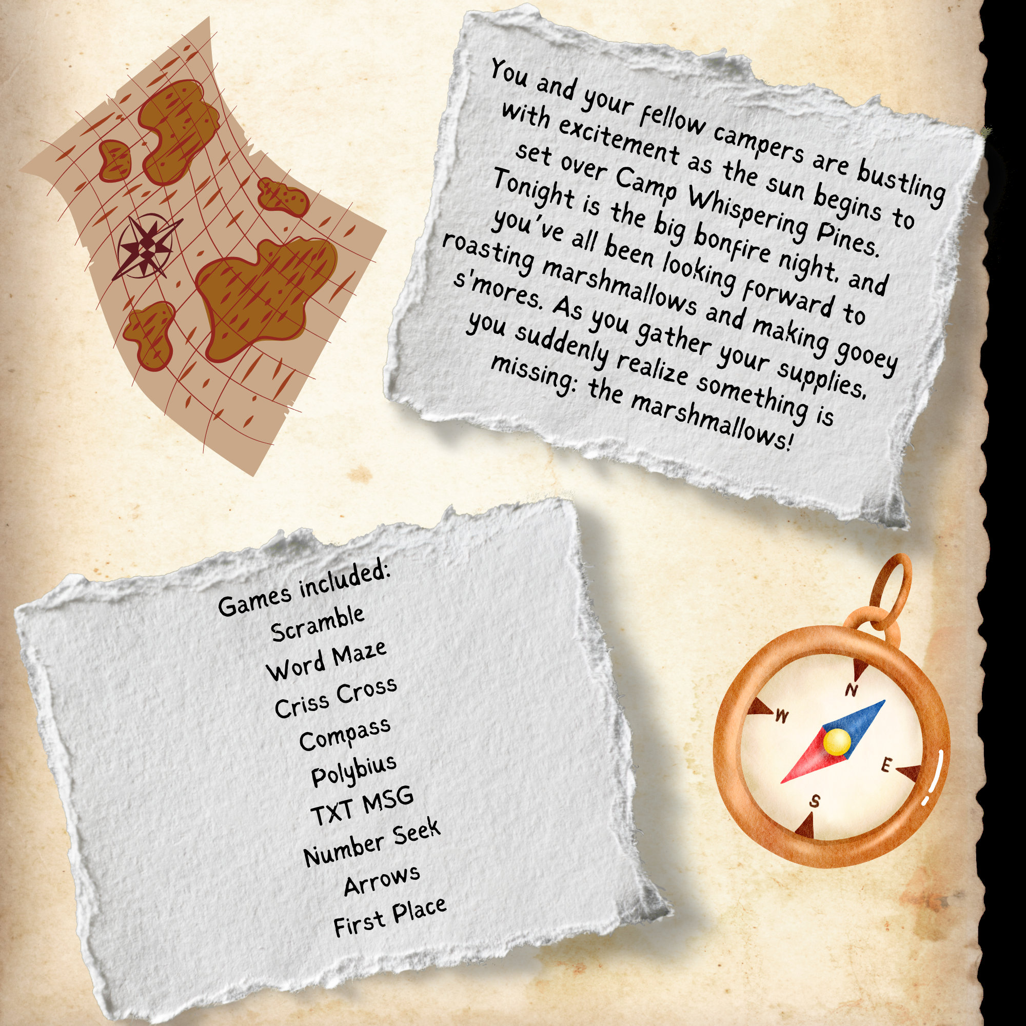 Camping Adventure Escape Room, Printable Escape Room Kit, Instant ...