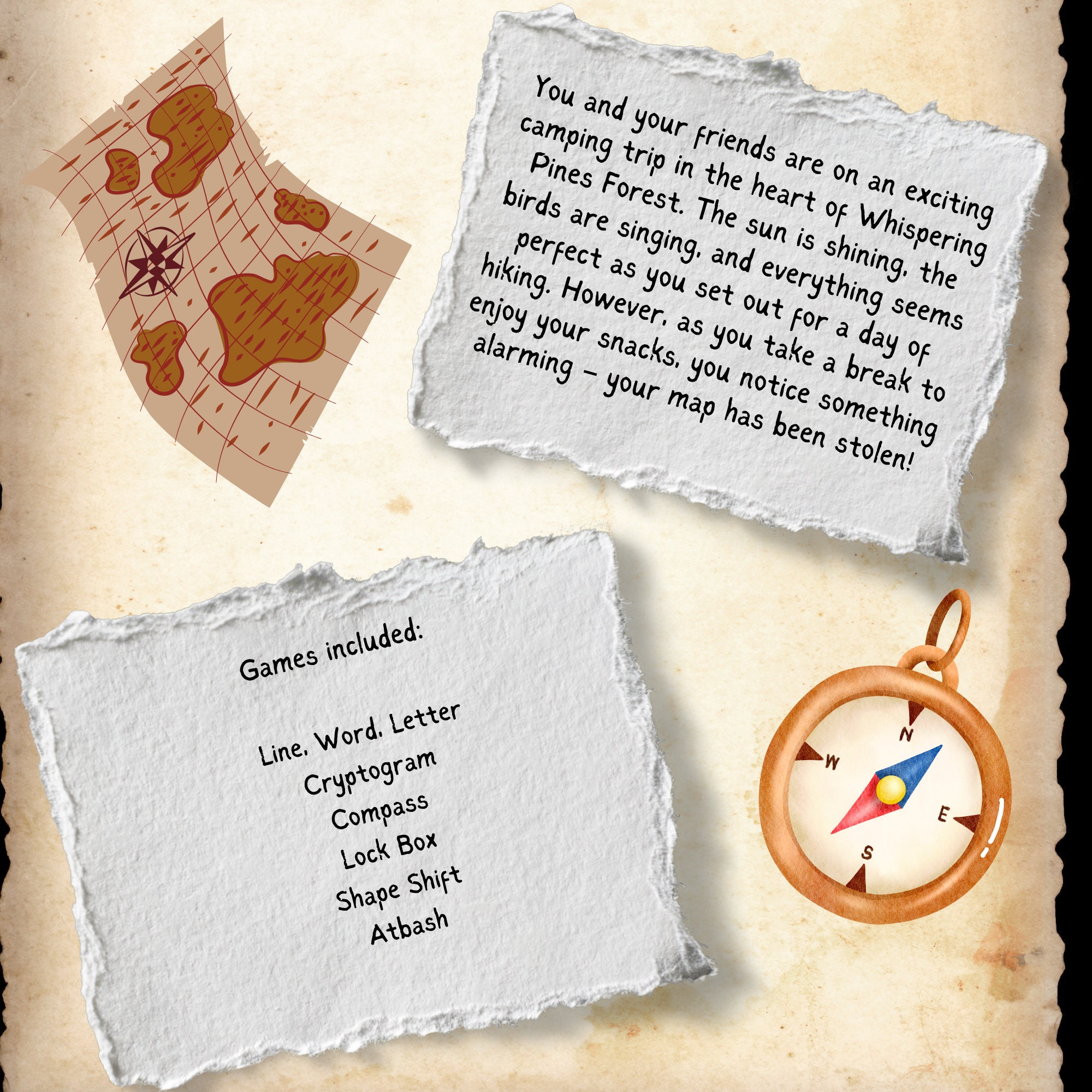 Camping Adventure Escape Room, Printable Escape Room Kit, Instant ...