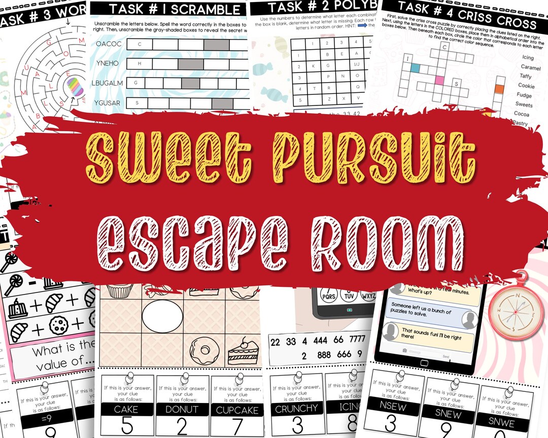 Kids Candy Escape Room, Printable Escape Room Kit, Instant Download ...
