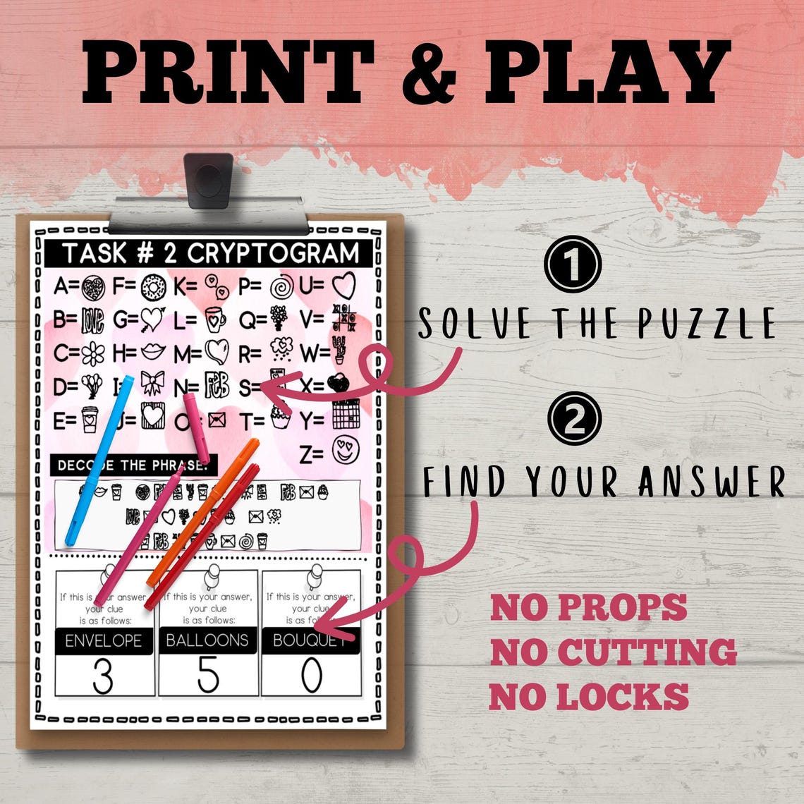 Kids Valentine’s Day Escape Room, Printable Escape Room Kit, Instant ...