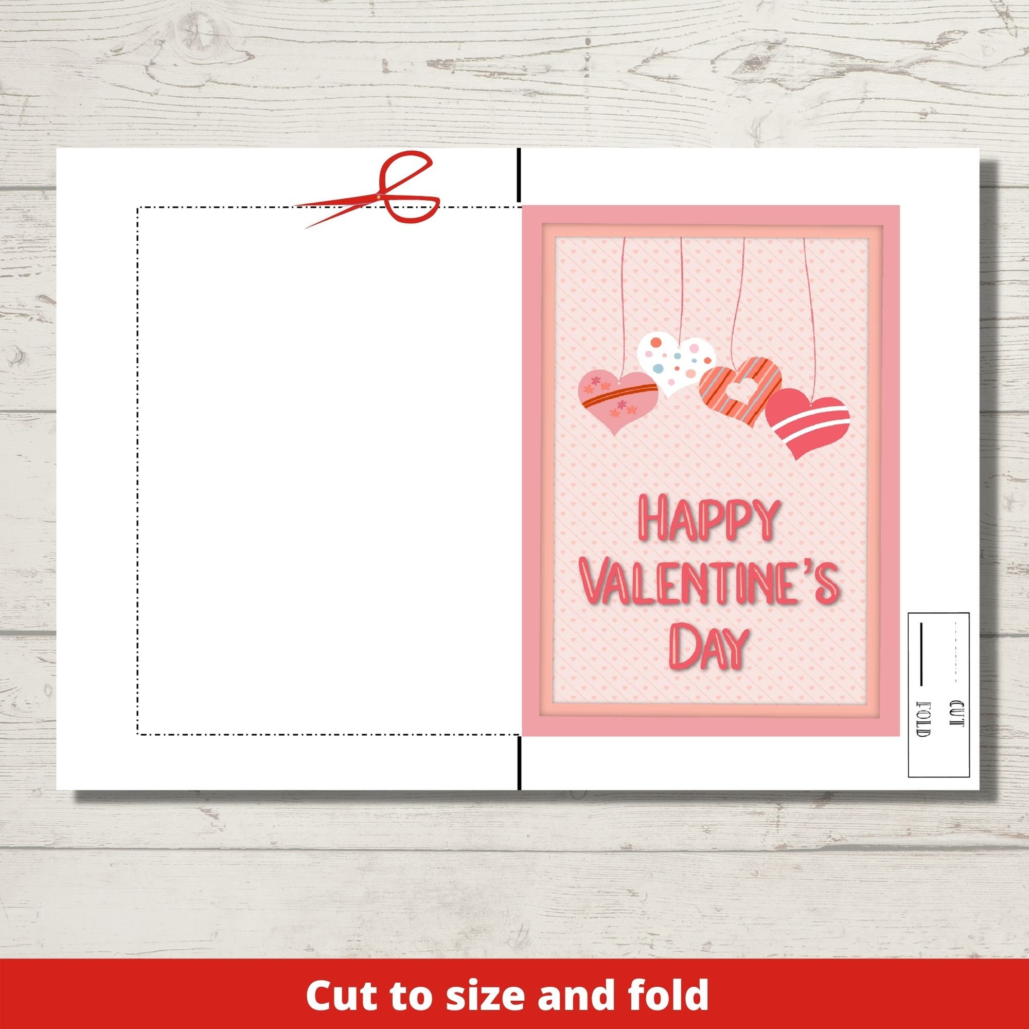 Printable Valentine Card, 4x6 Card, 5x7 Card, Hearts Card, Valentine's ...