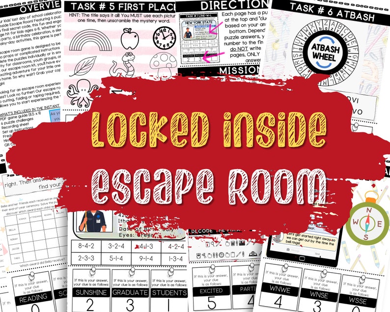 Last Day of School Escape Room, Printable Escape Room Kit, Instant ...