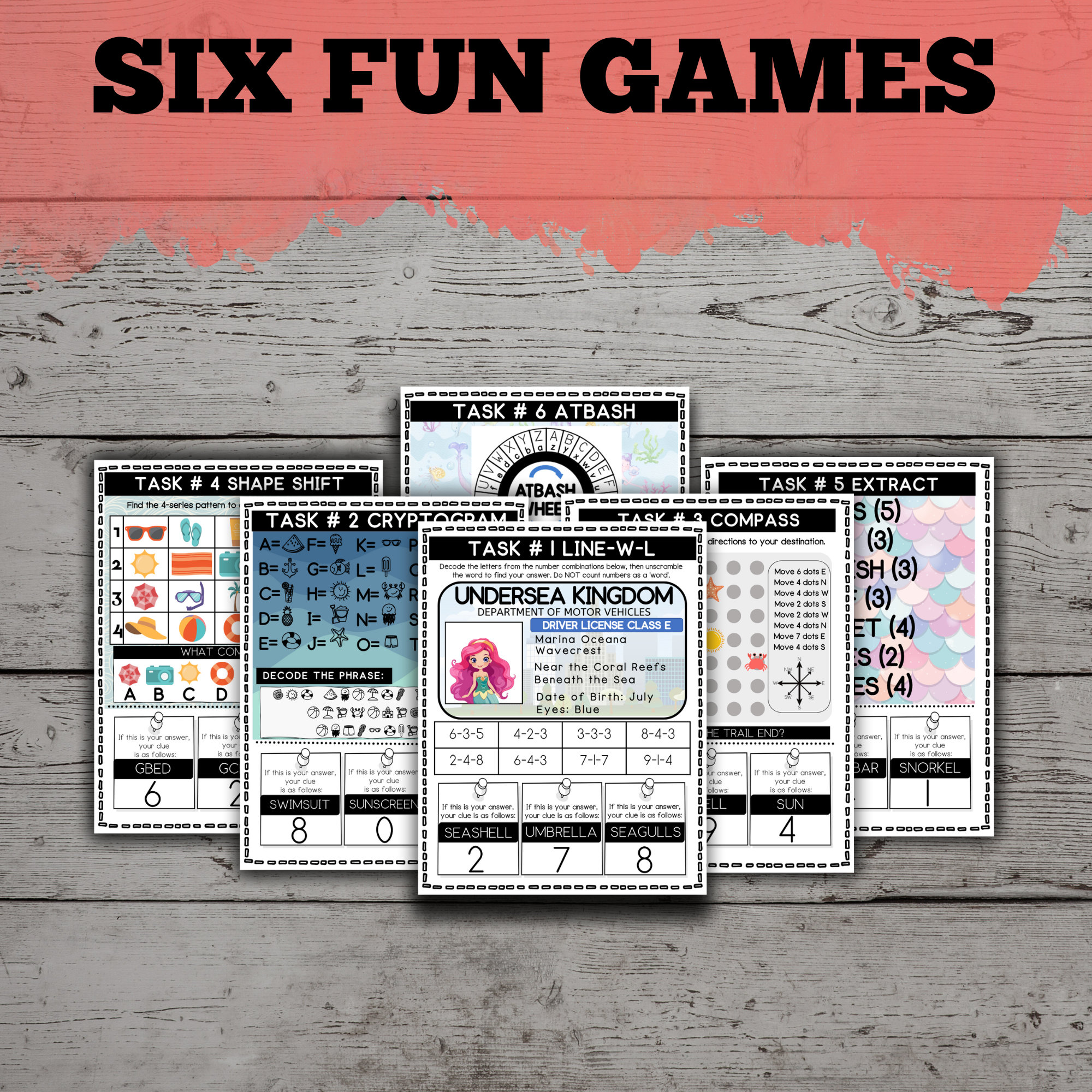 Beach Adventure Escape Room, Printable Escape Room Kit, Instant ...