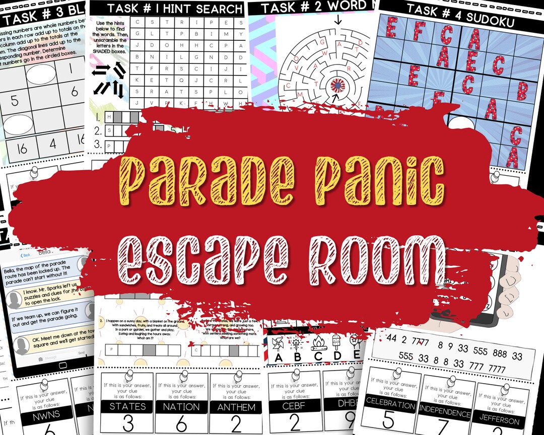 4th of July Adventure Escape Room, Printable Escape Room Kit, Instant ...