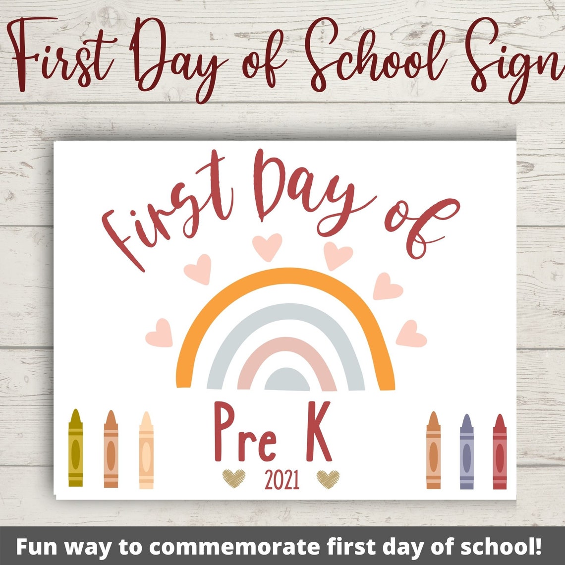 Printable First Day of School Sign/ Printable Preschool Sign / Boho ...