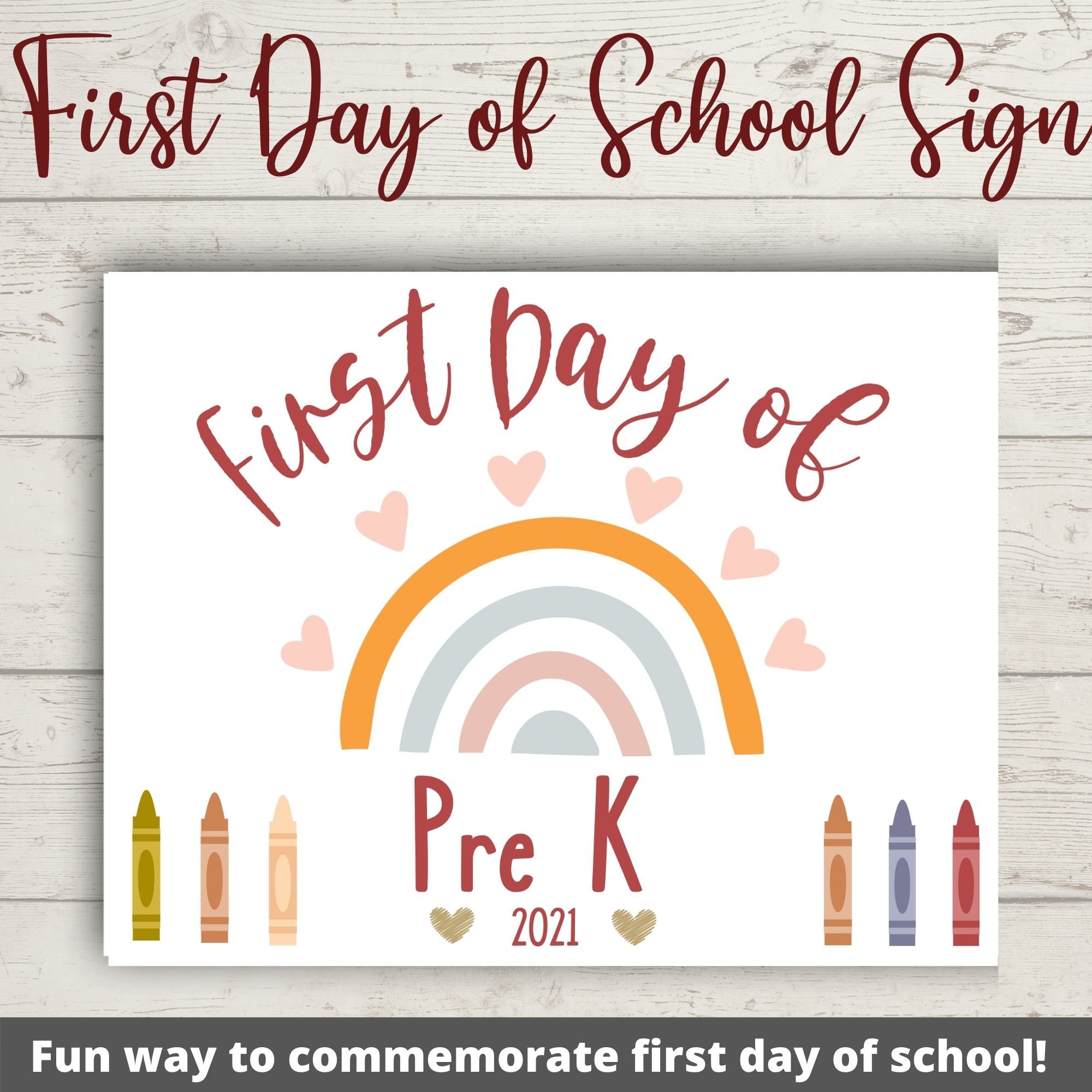 Printable First Day of School Sign/ Printable Preschool Sign / Boho ...