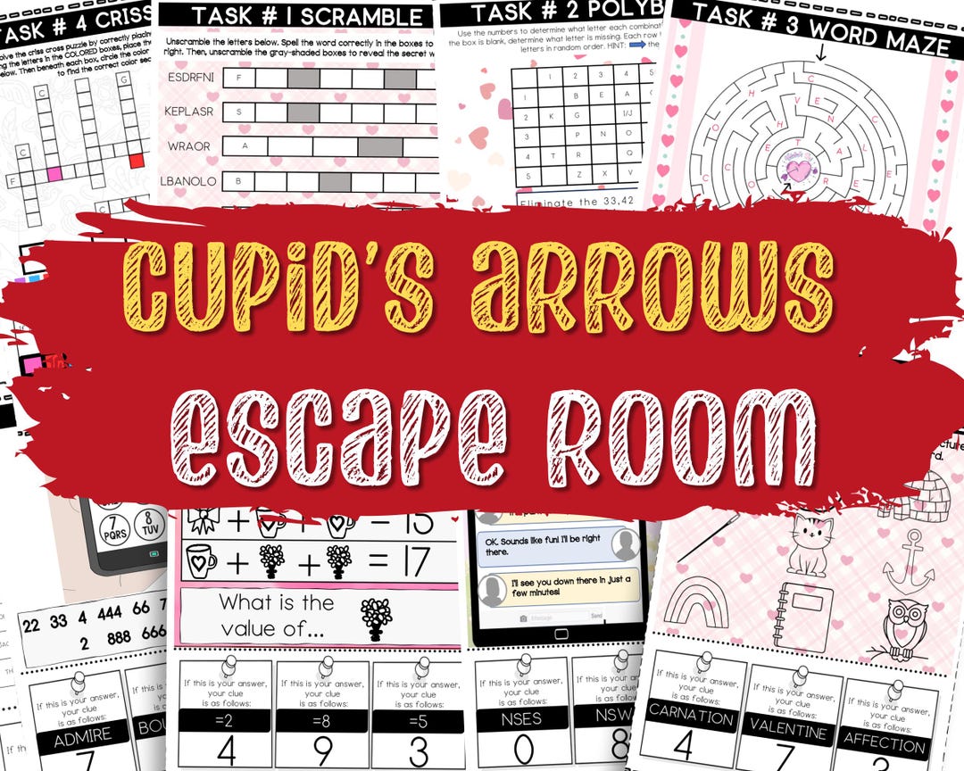 Kids Valentine’s Day Escape Room, Printable Escape Room Kit, Instant ...