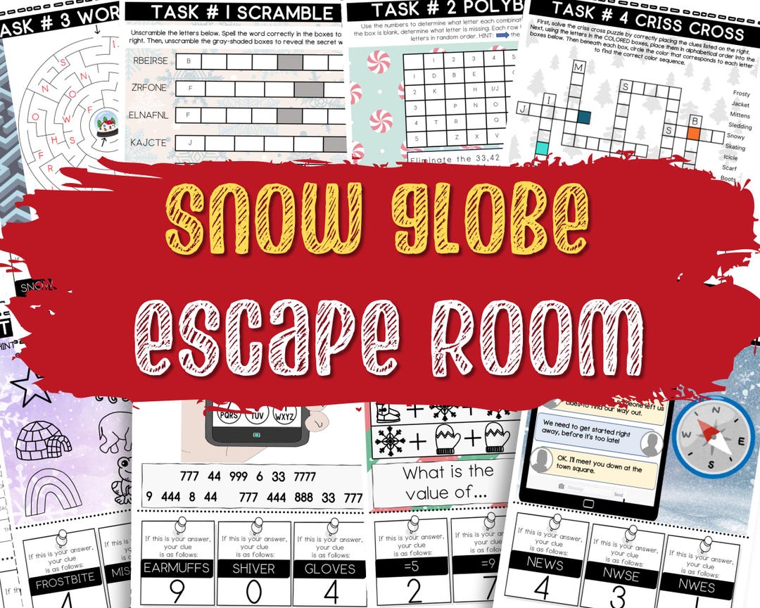Winter Adventure Escape Room, Printable Escape Room Kit, Instant ...