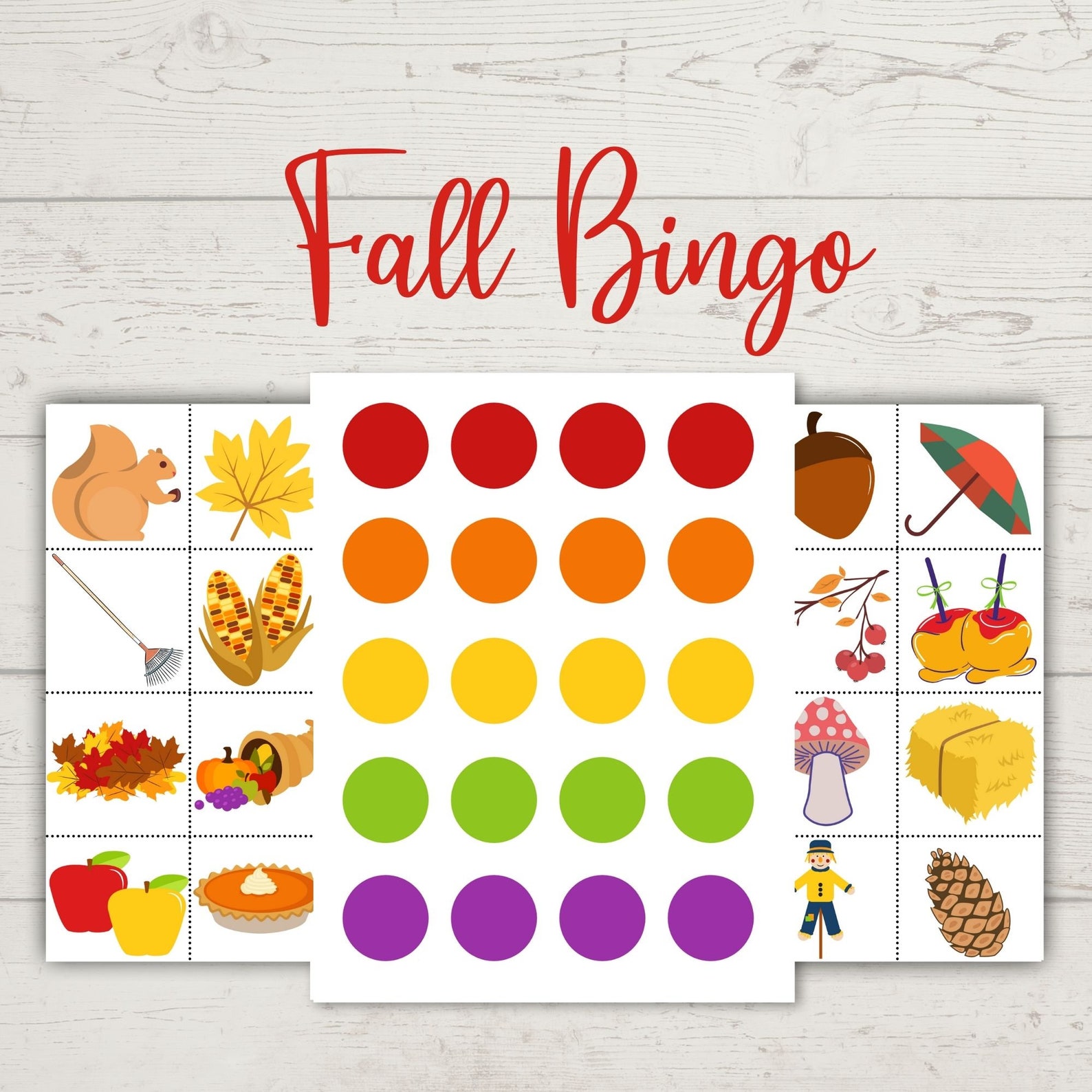 Printable Fall/autumn Bingo Thanksgiving Game Thanksgiving - Etsy