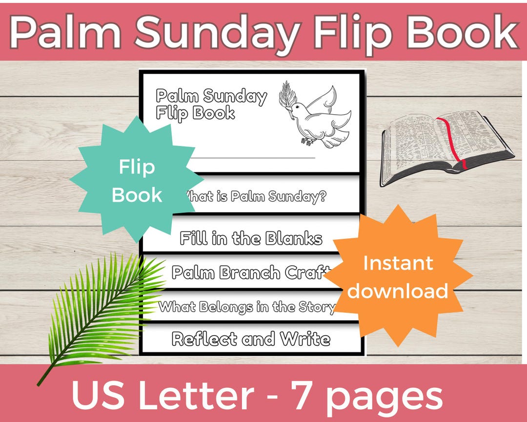 Palm Sunday Flip Book for Kids | Printable Holy Week Activity - Etsy