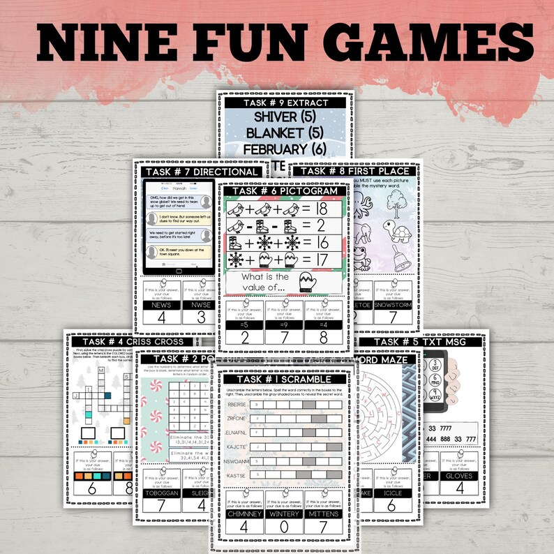 Winter Adventure Escape Room, Printable Escape Room Kit, Instant ...
