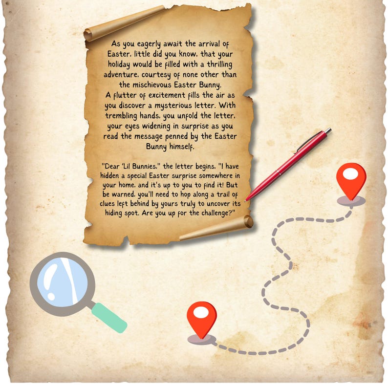 Kids Easter Treasure Hunt, Riddle & Cipher Game (printable) - Etsy