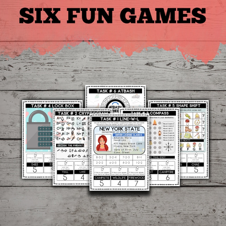 Camping Adventure Escape Room, Printable Escape Room Kit, Instant ...