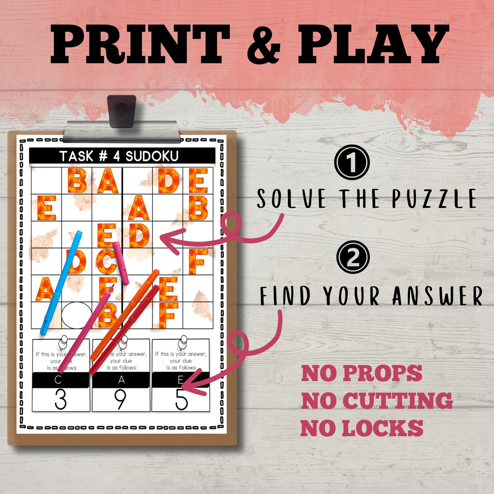 Autumn Harvest Escape Room, Kids Printable Puzzle Game (instant ...