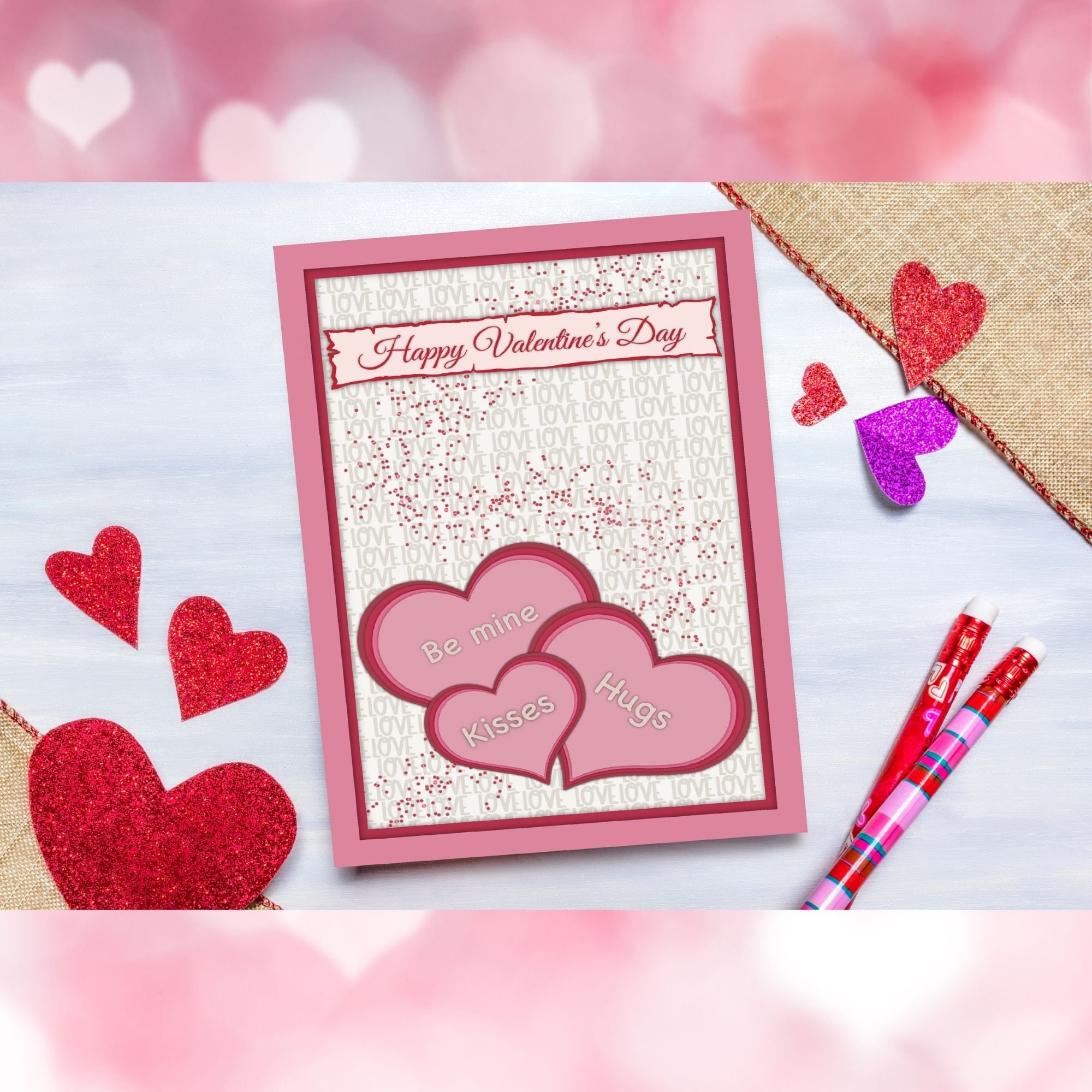 Printable Valentine's Day Card, Instant Download, 4x6, 5x7 ...