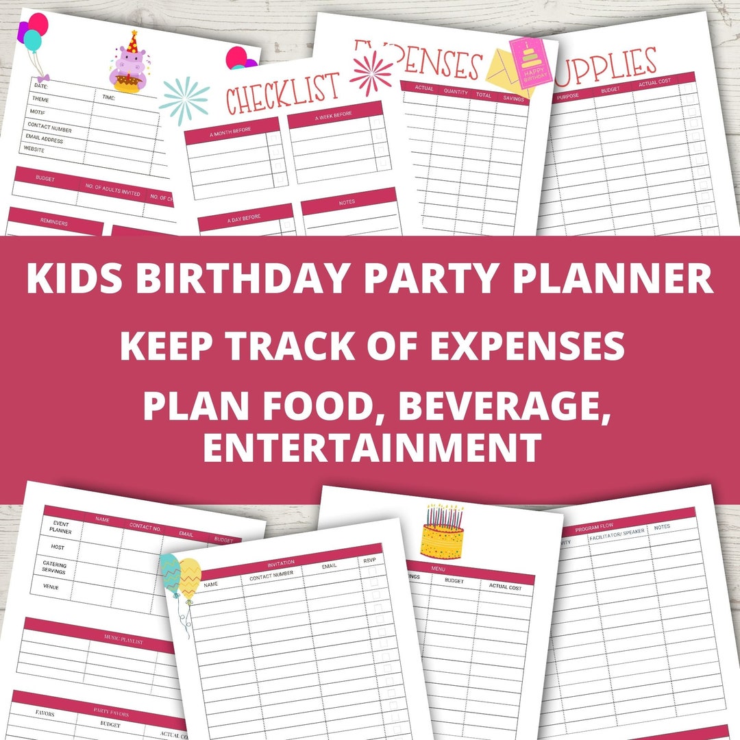 Printable Birthday Party Planner - Etsy