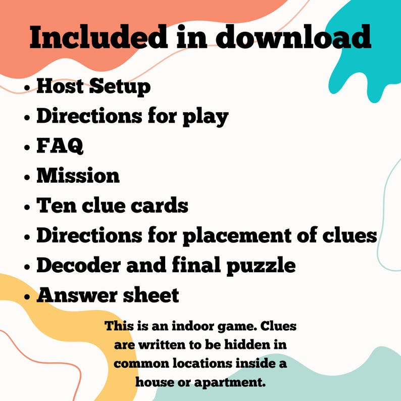 Printable Christmas Indoor Treasure Hunt, Scavenger Hunt, Indoor Hunt ...