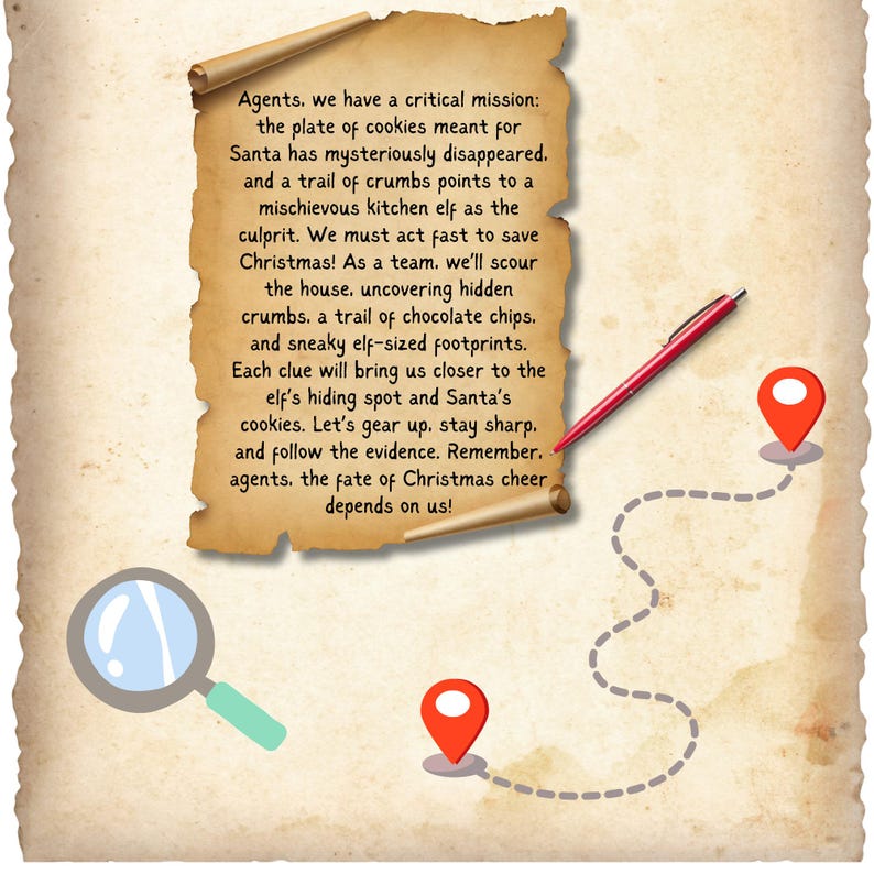 Printable Christmas Indoor Treasure Hunt, Scavenger Hunt, Indoor Hunt ...