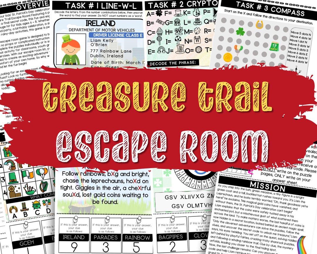 St. Patrick's Day Escape Room, Kids St. Patrick's Day Game, Escape Room ...