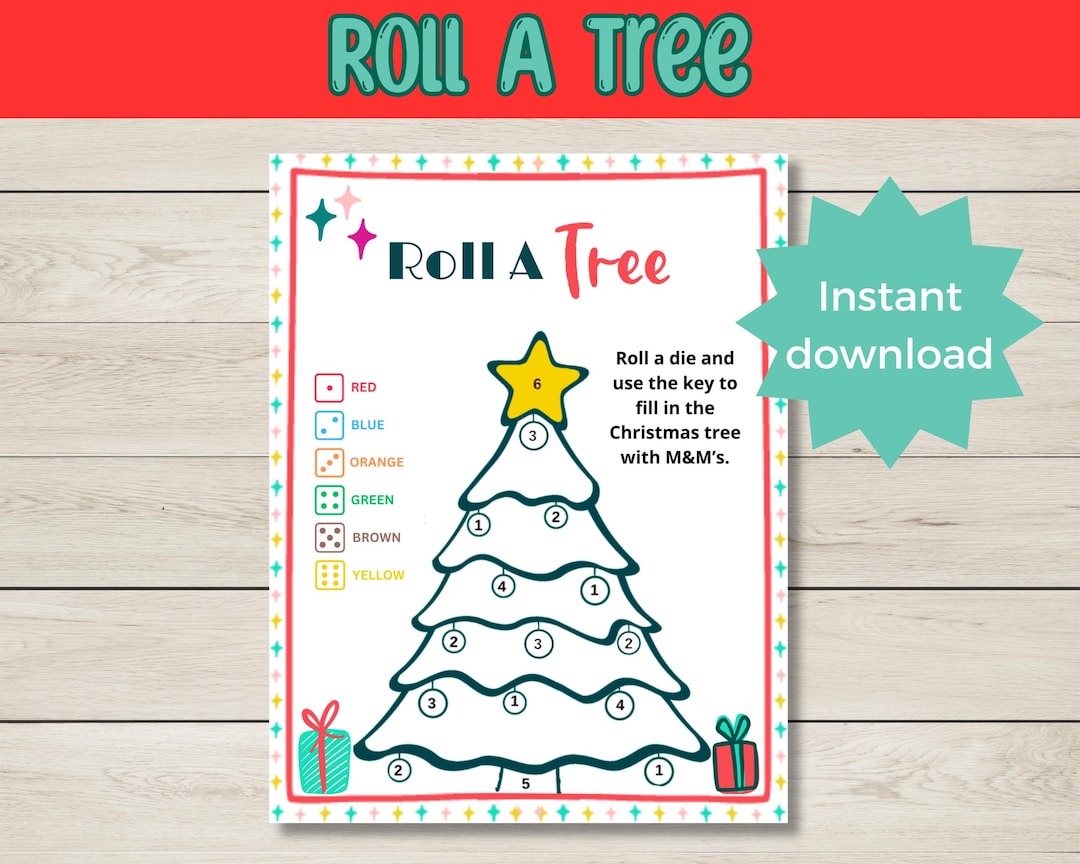 Christmas Roll a Tree Game, Festive Family Activity (instant Download ...
