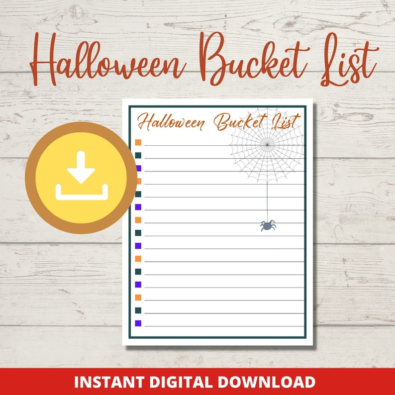 Printable Blank Halloween Bucket List/halloween Fun Activities - Etsy