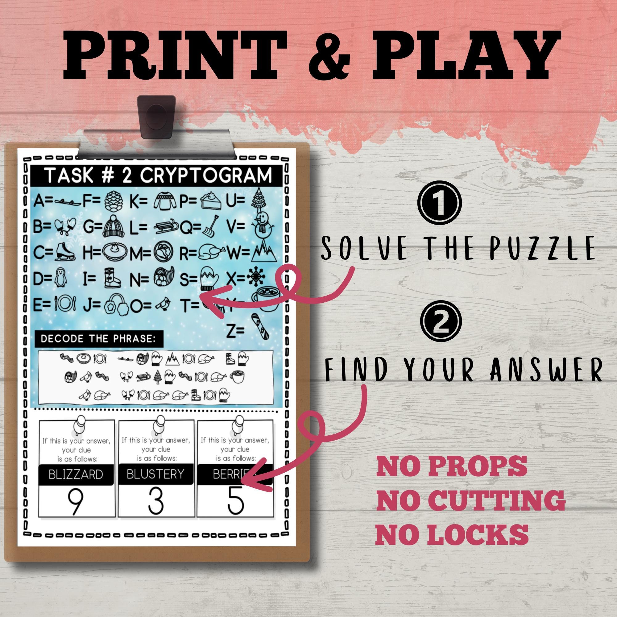 Winter Adventure Escape Room, Printable Escape Room Kit, Instant ...