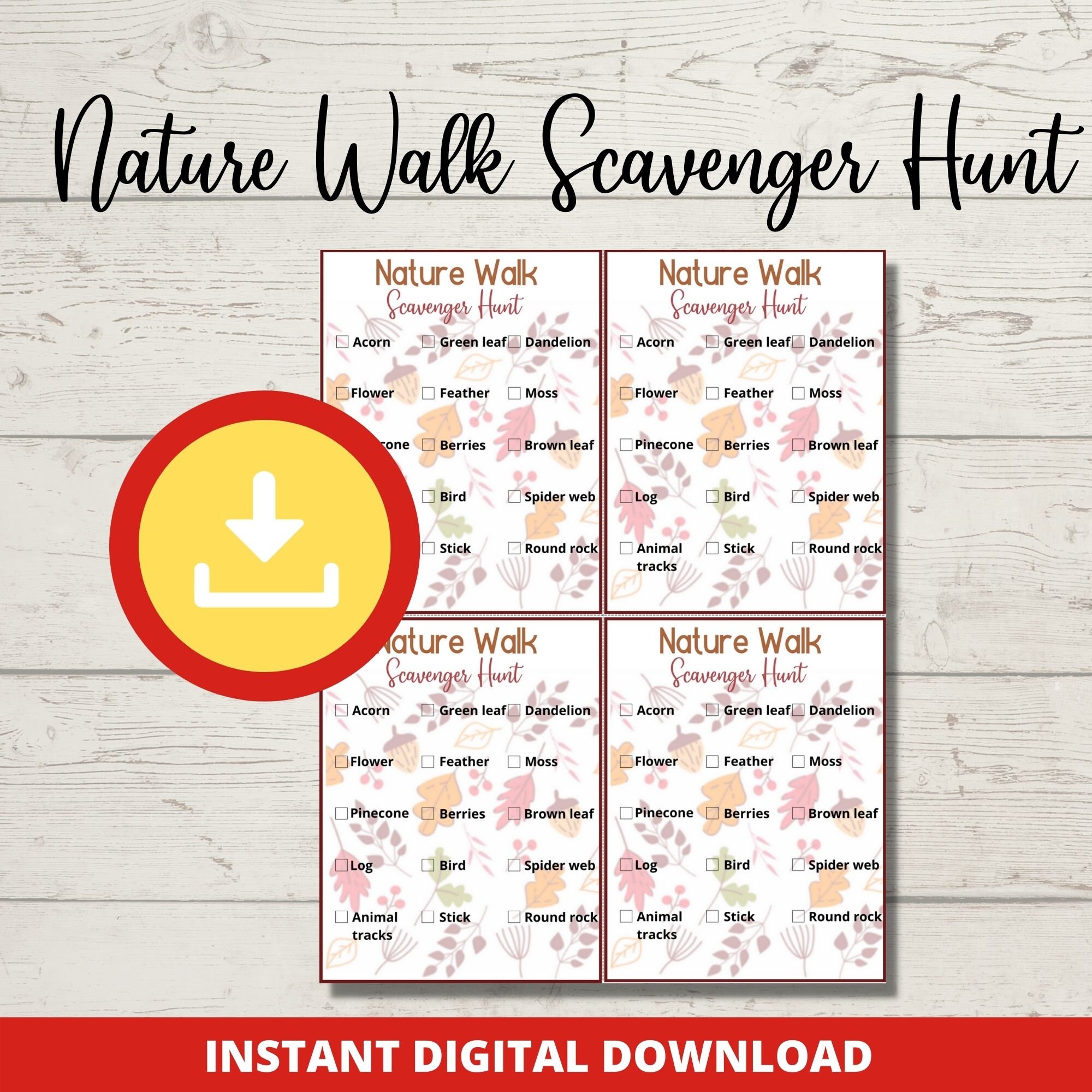 Printable Nature Scavenger Hunt for Kids Outdoor Treasure Hunt for ...