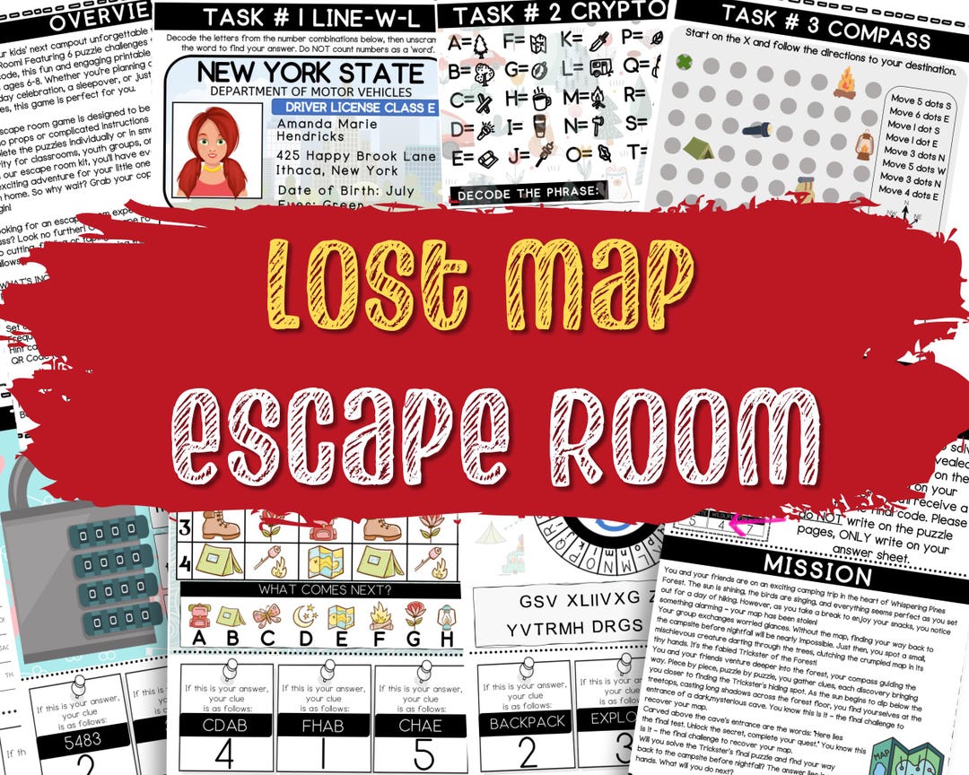 Camping Adventure Escape Room, Printable Escape Room Kit, Instant ...